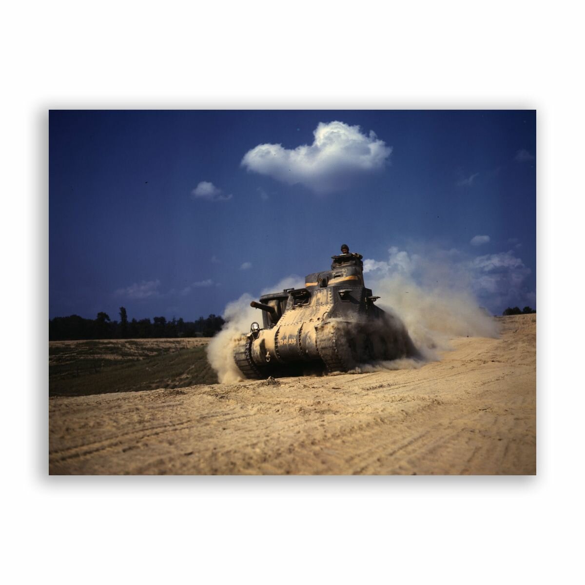 Постер, плакат на бумаге / Американские военные 40-х годов - Танк / Размер 60 x 80 см