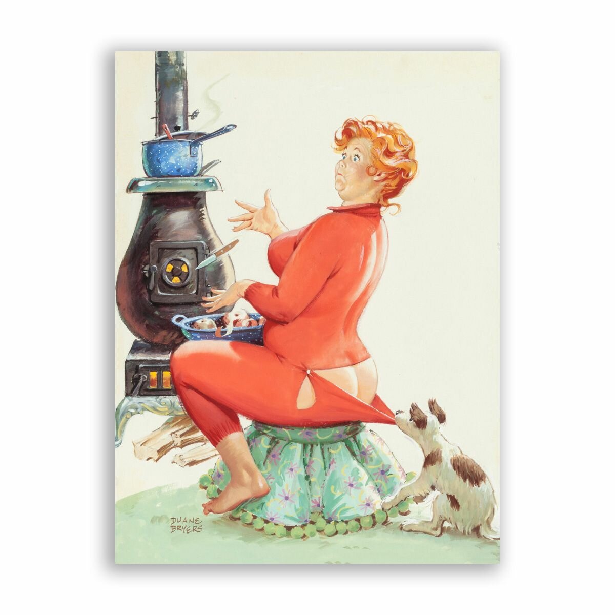 Постер на бумаге в стиле Пин-ап / Pin-up Girl - Hilda / Винтажная девушка / Размер 40 x 53 см
