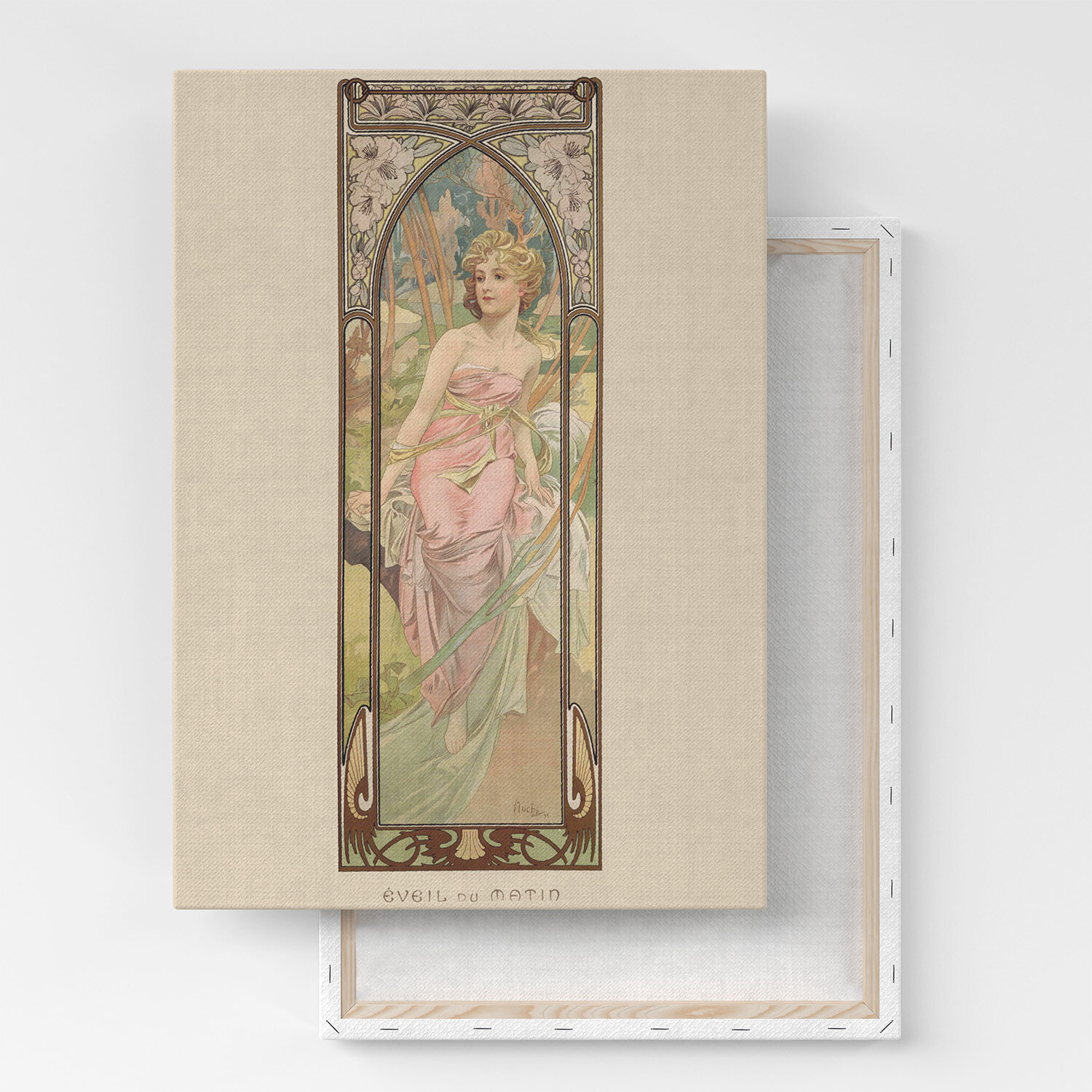 Картина на холсте, репродукция / Альфонс Муха - Моменты дня. Просыпайся утром / Размер 30 x 40 см