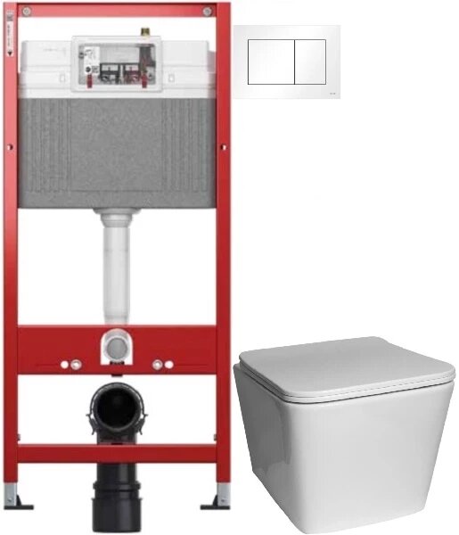 Комплект подвесной унитаз SantiLine SL-5007 + система инсталляции Tece 9400413