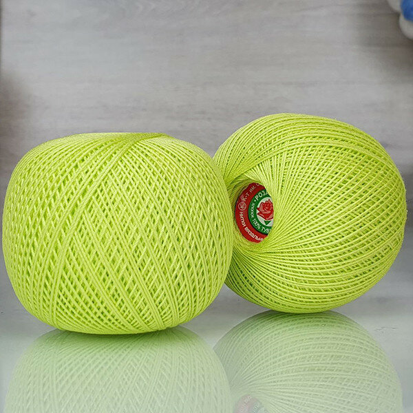 Пряжа ПНК им. Кирова роза 4702 яр. салат (6 мотков)