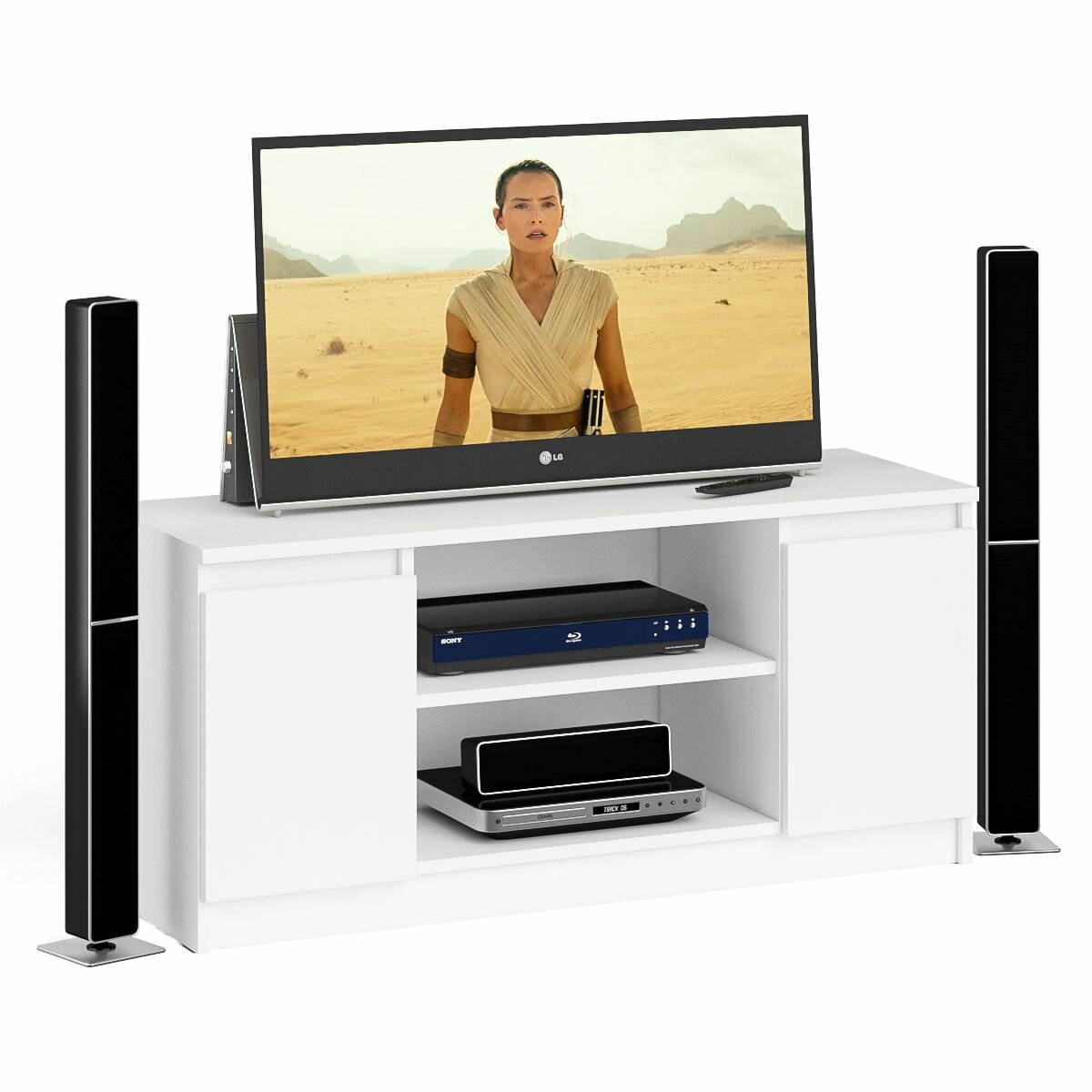 Тумба ТВ Мори МТВ1200.1 цвет белый, ШхГхВ 120,4х41х54,6 см