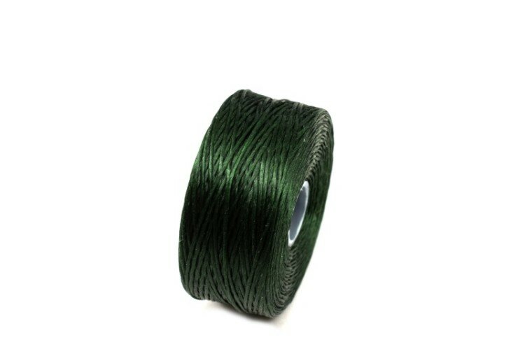 Нить для бисера S-Lon, размер D, цвет dark green, нейлон, 1030-403, катушка около 71м