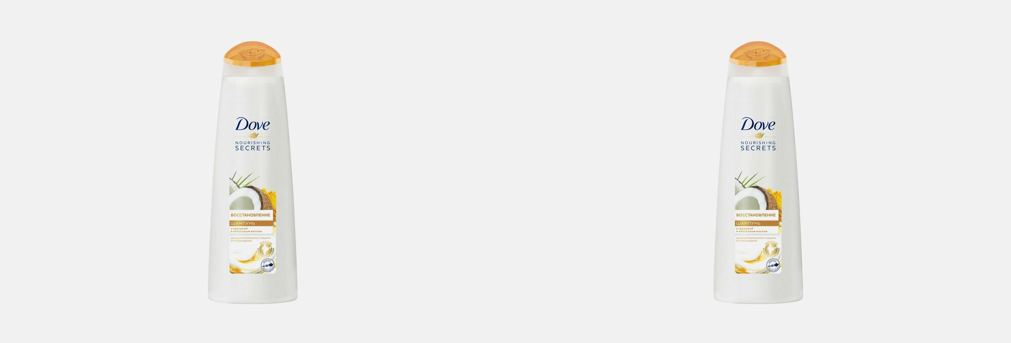 DOVE Шампунь для волос восстановление с куркумой и кокосовым маслом 380мл, 2шт.