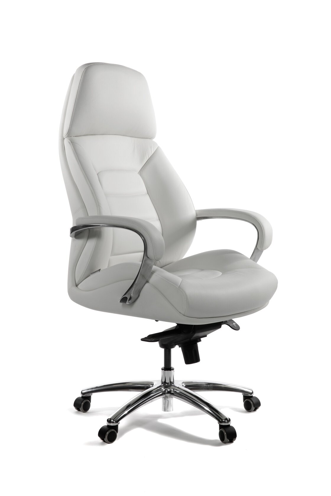 Кресло руководителя Porsche слоновая кость натуральная кожа с алюминиевой крестовиной