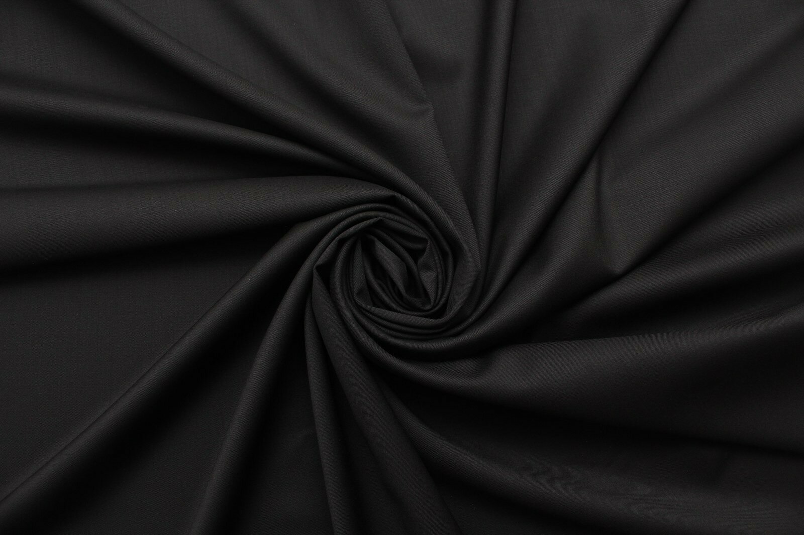 Ткань Австралийская костюмная шерсть стрейч Zegna чёрная, ш152см, 0,5 м