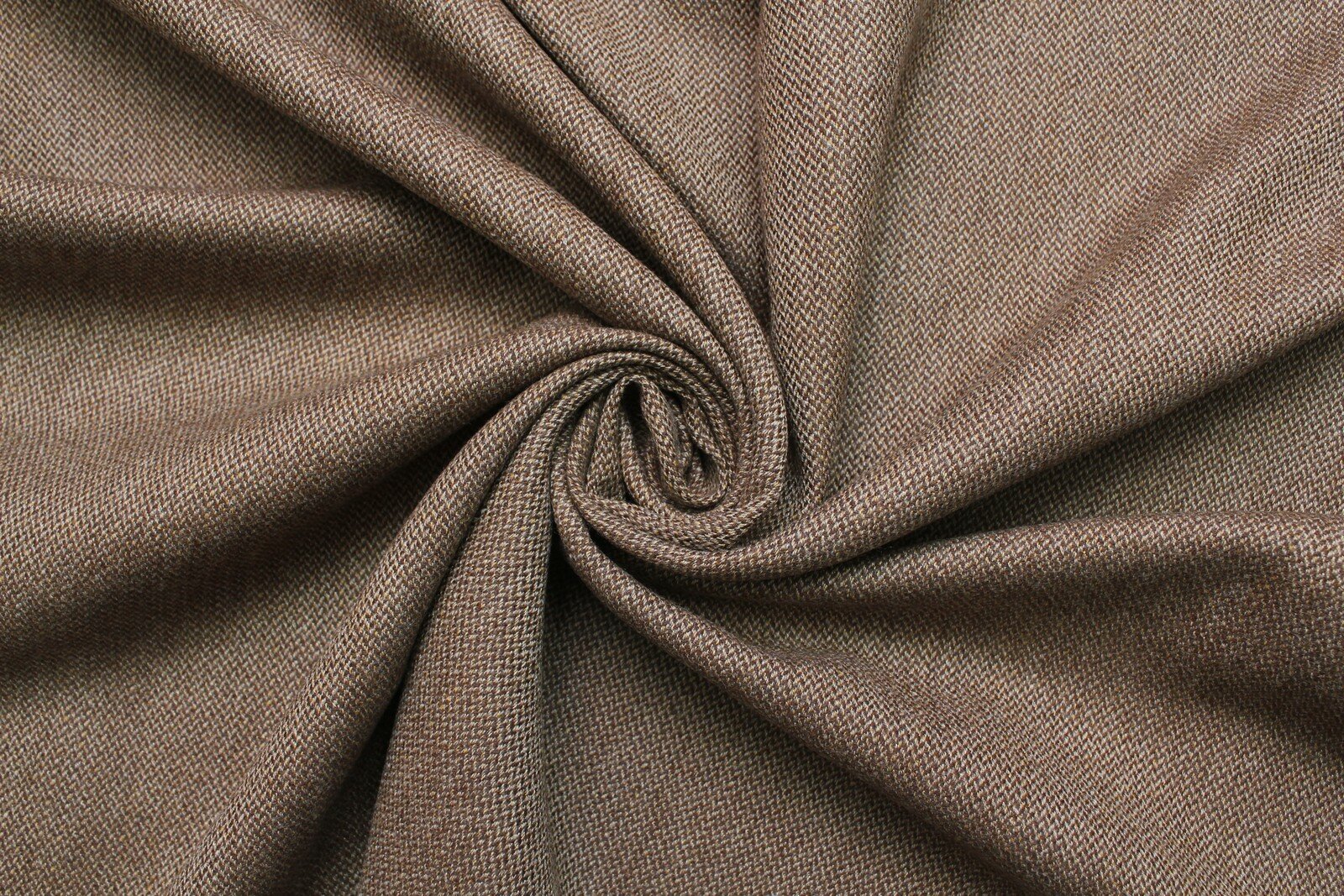 Ткань (WV) костюмная Agnona бежево-серая с оливковым ломанная ёлочка, ш152см, 0,5 м