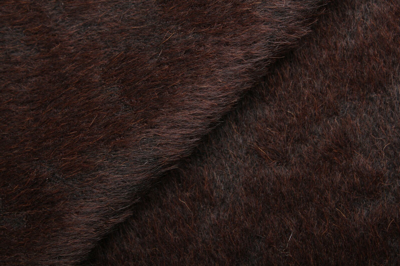 Ткань пальтовая Agnona коричневая с оттенком махагон в гусиную лапку, ш155см, 0,5 м