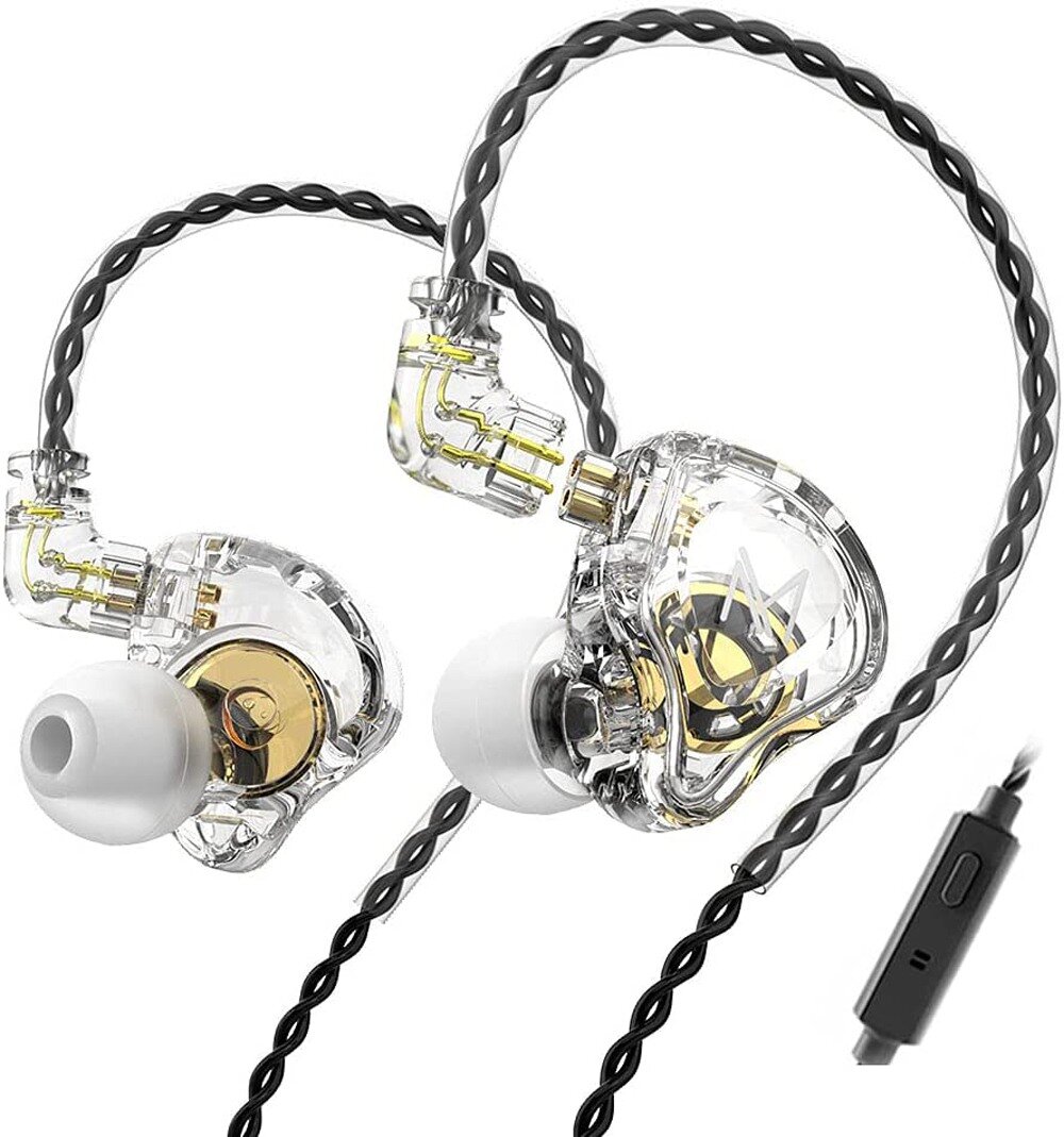 TRN MT1 с микрофоном, белый, проводные наушники