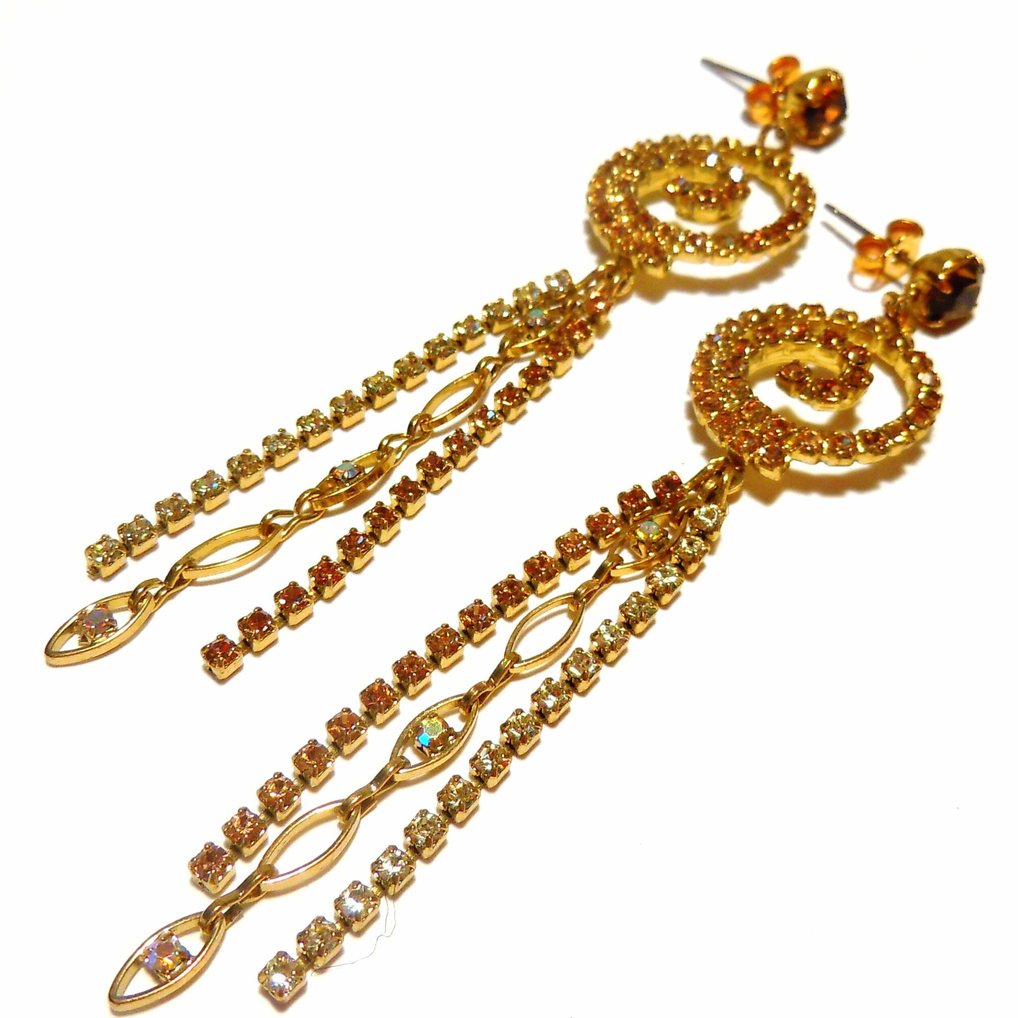 Серьги Чарующий Рай, кристаллы Swarovski, кристаллы Preciosa