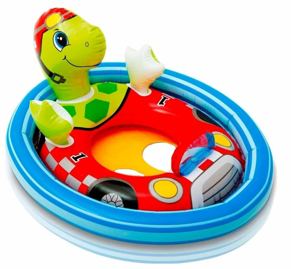 Надувной круг - ходунки для плавания Наездник Черепаха, 76х58 см, от 3 до 4 лет, арт. 59570
