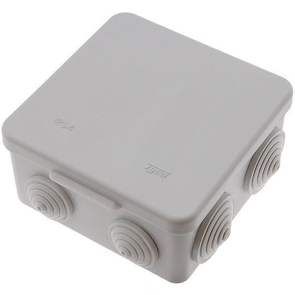 Коробка Тусо 67045 распаечная пластиковая с сальниками 100х100х50мм IP54 серая (Рувинил) (15 шт. в наборе)