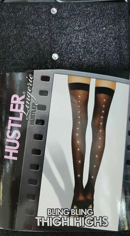 Чулки от Hustler Lingerie с декоративным швом из страз, чёрный, OS