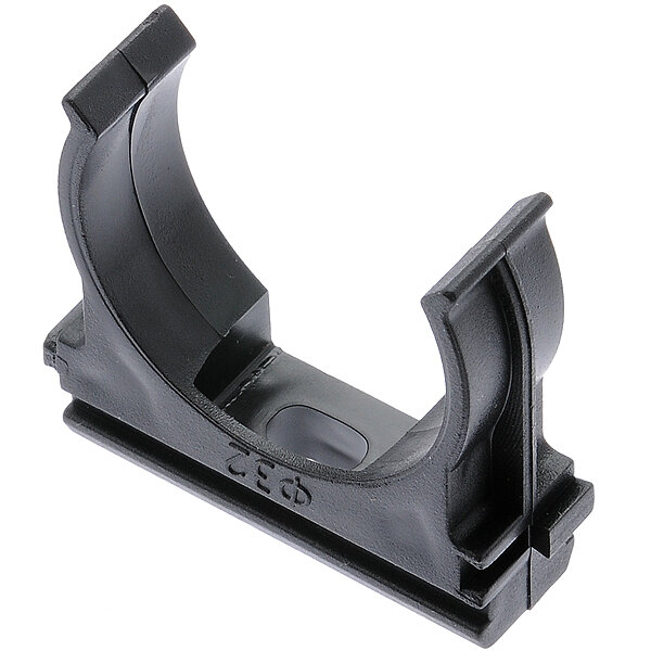 Держатель К01132Ч для труб 32мм чёрный (Рувинил) (80 шт. в комплекте)