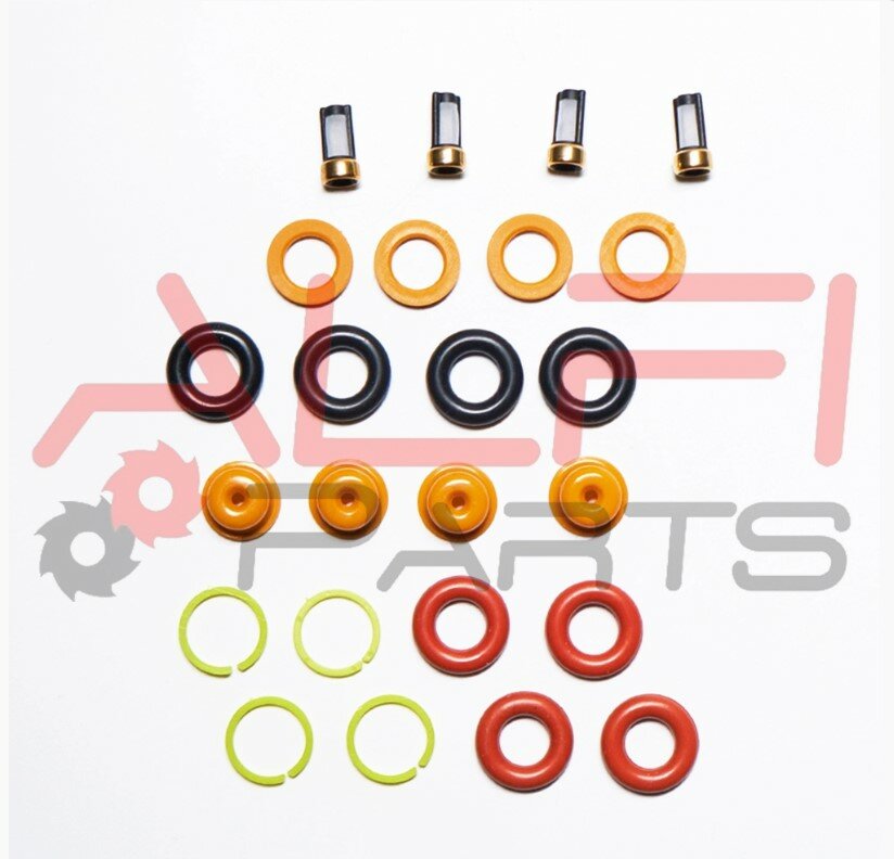 Набор прокладок под форсунку Bosch комплект т на 4 цилиндра + фильтр ALFI parts