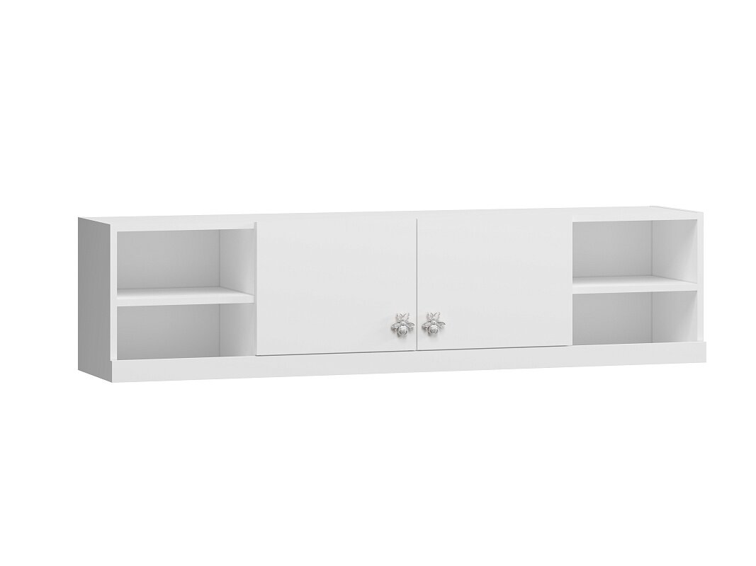 Антресоль МебельЛэнд24 Скарабей - 5 МДФ Белый 150x32x37 двухдверный