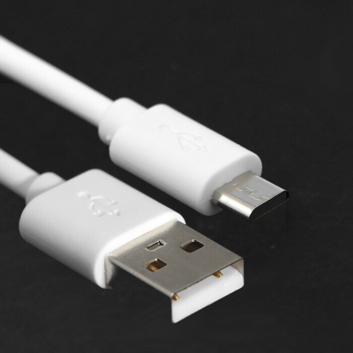 Кабель Windigo, microUSB - USB, 2 А, зарядка передача данных, TPE оплетка, 1 м, белый