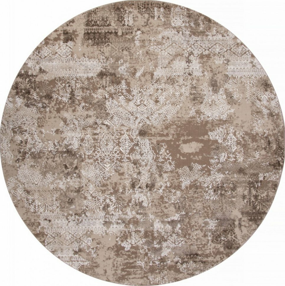 Ковер 03851B - BROWN / BROWN - Круг - коллекция ARMINA (2 х 2 м)