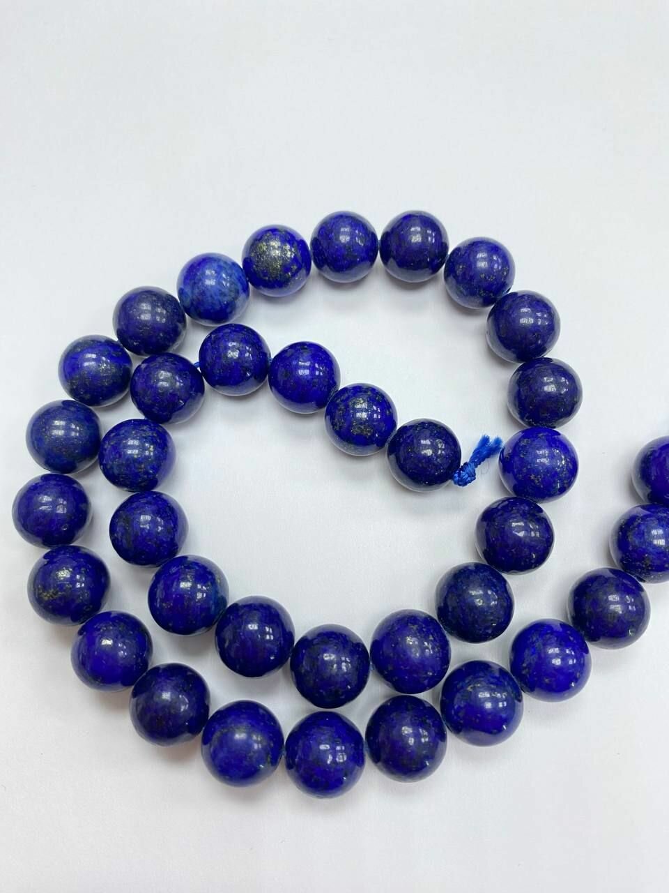 Бусины из лазурит (темный) шарик 10 мм, длина 39 см, 35 бусин