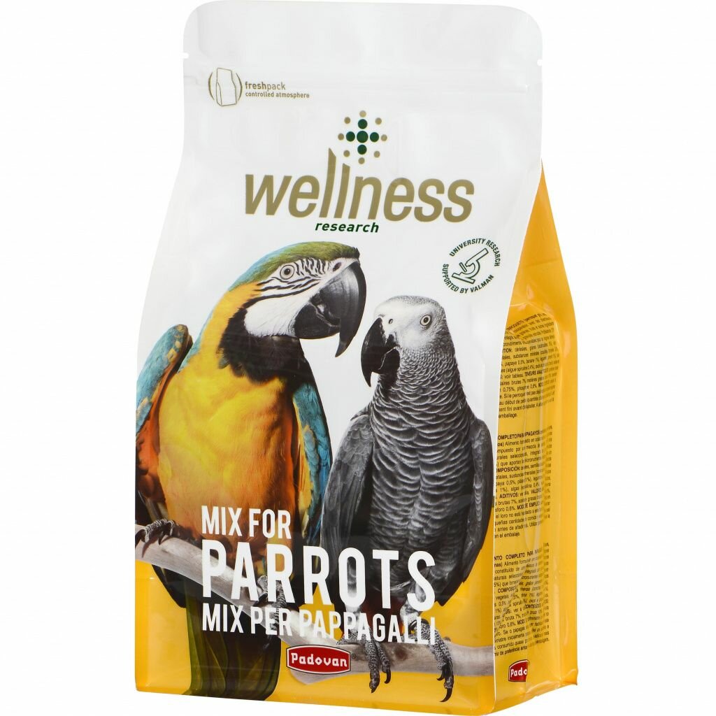 Корм для крупных попугаев Padovan Wellness MIX FOR PARROTS, 750г