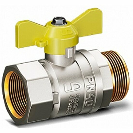 Кран шаровой LD Pride 47.25. B-Н. Б. GAS для газа, вн./нар. резьба, ручка-бабочка, 1"