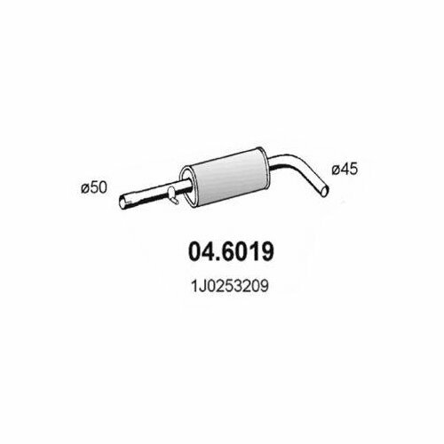 Средний глушитель выхлопных газов, ASSO 04.6019 (1 шт.)