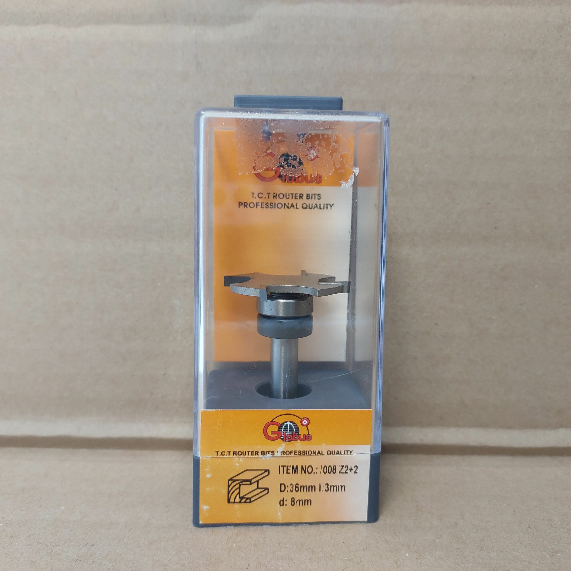 Фреза Фальцевая с верхним подшипником Глобус 1008 D:36mm I:3mm d:8mm Z2+2