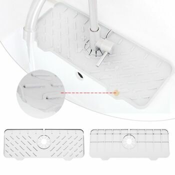 Коврик-мыльница силиконовый на раковину под смеситель, белый