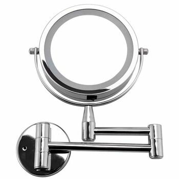 Зеркало косметическое настенное раздвижная с подсветкой D15 см