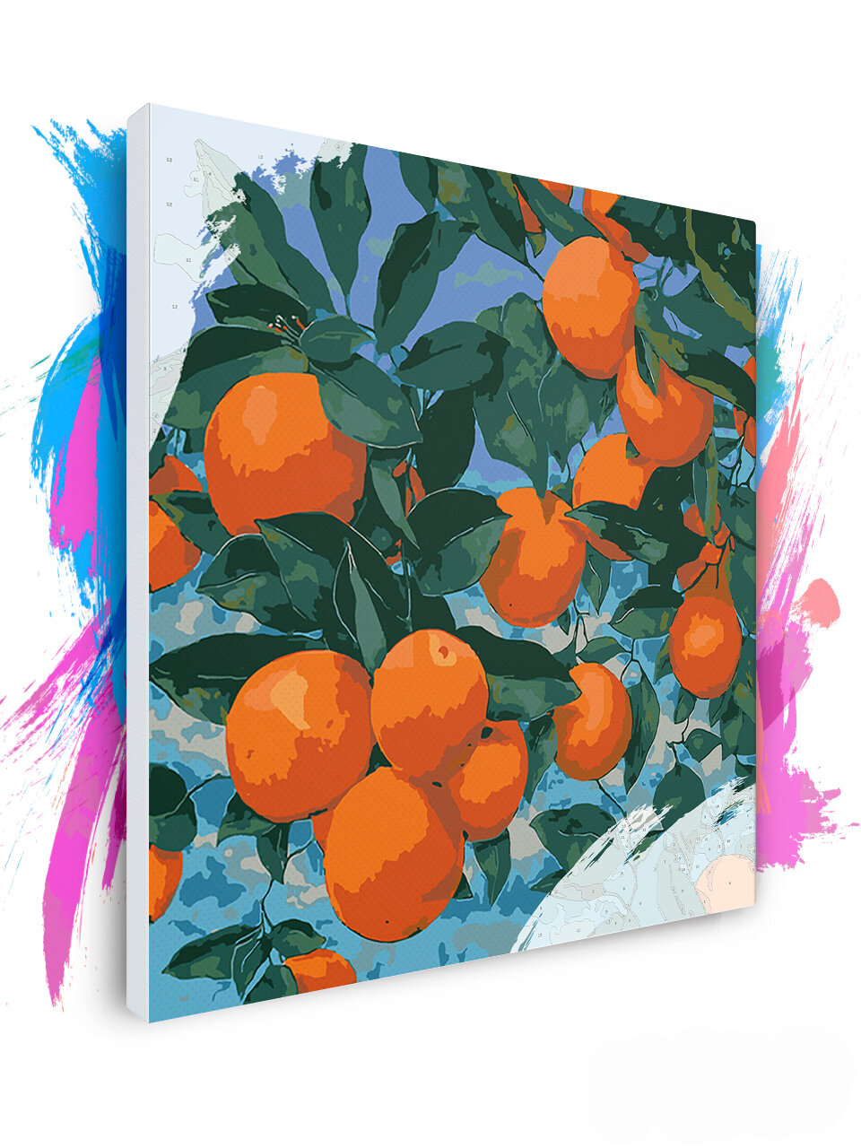 Картина по номерам на холсте Апельсины, 40 х 40 см