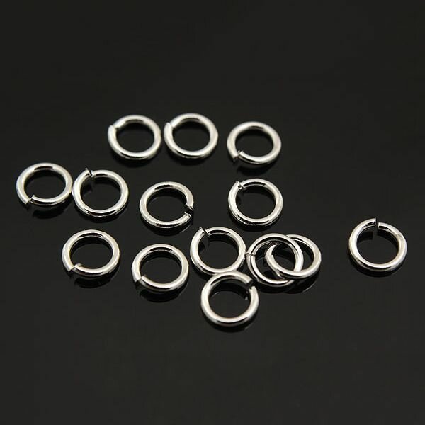 Соединительное колечко, 4.5мм (толщина 0.75мм, внутренний размер 3мм), Корея, базовый материал - сталь, под родий, 1 грамм