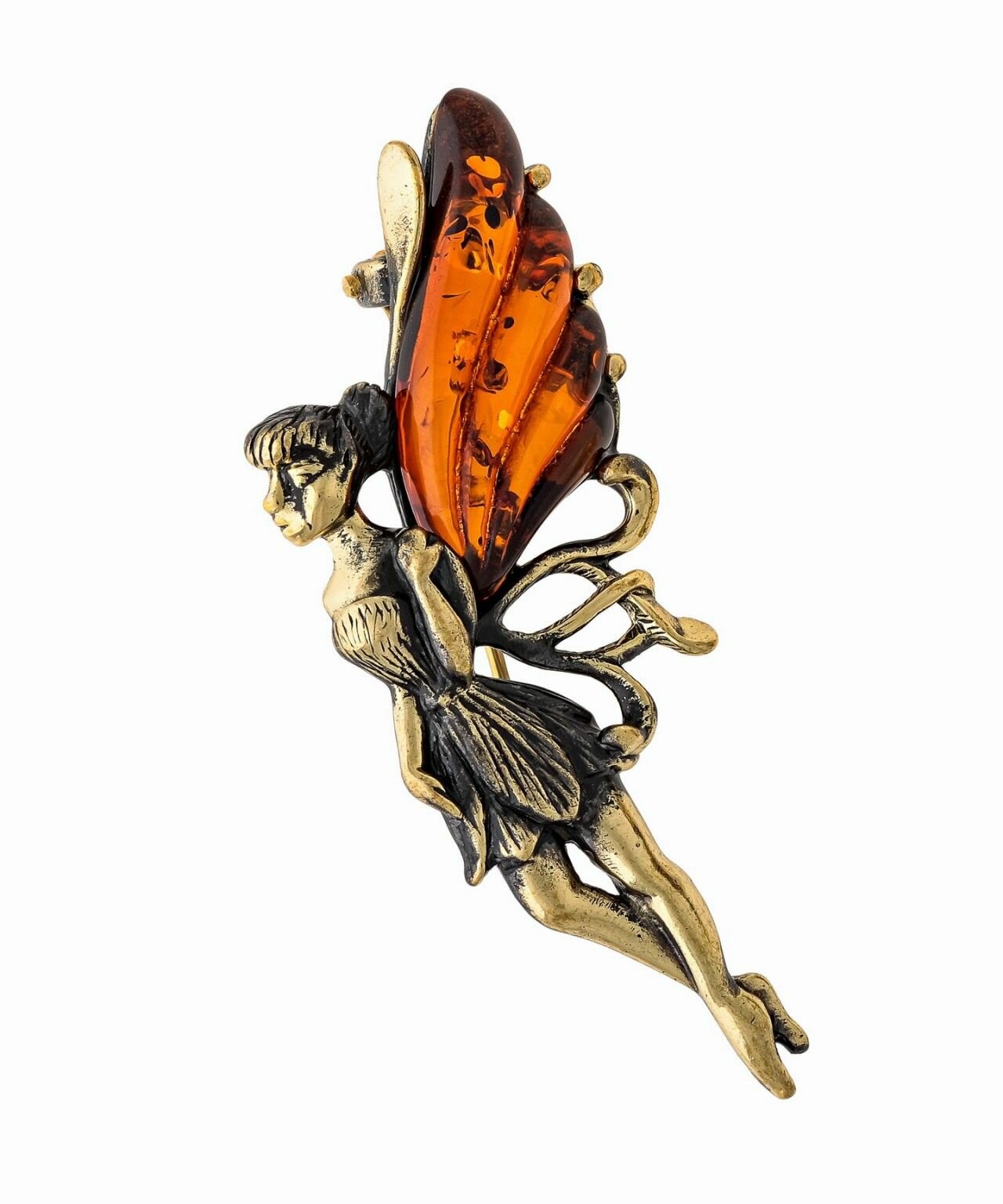 Брошь, янтарь