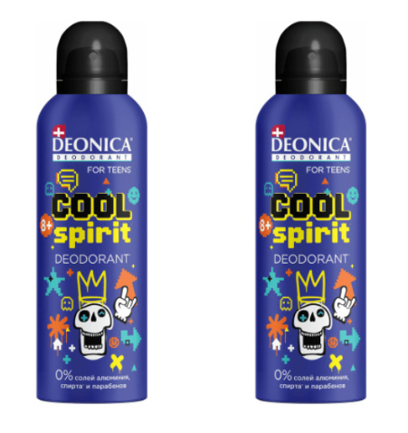 Дезодорант Deonica for Teens, Cool Spirit, детский, 8+, 125 мл, 2 шт