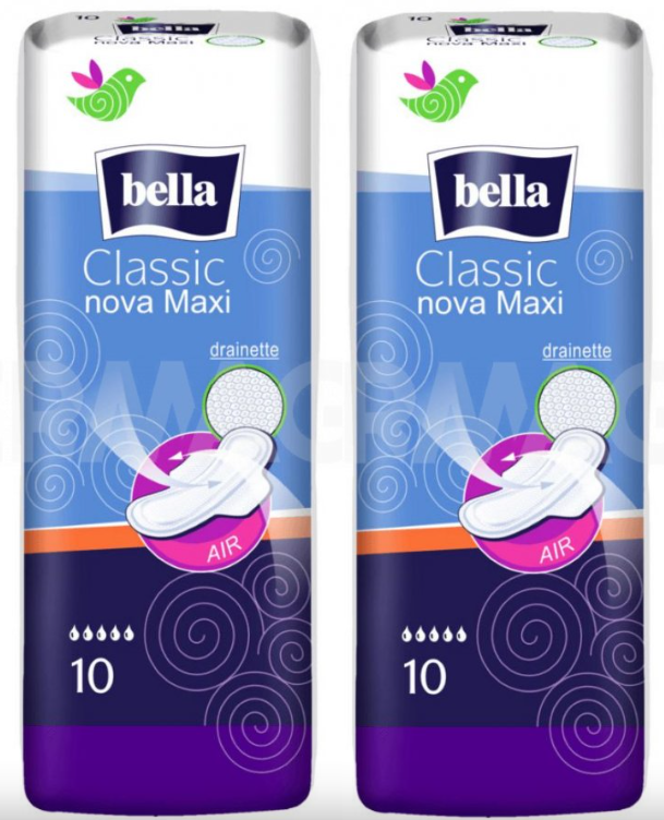 Гигиенические прокладки Bella Classic Nova Maxi, 10 шт, 2 уп