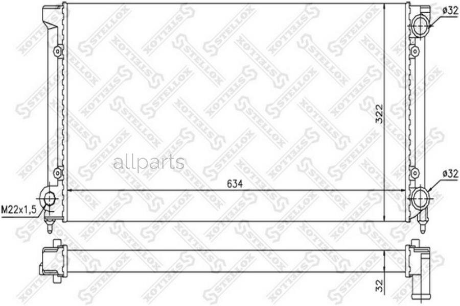 STELLOX 10-25001-SX Радиатор системы охлаждения