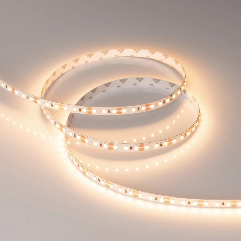 Лента RT-A120-8mm 12V Warm3000 (9.6 W/m, IP20, 2835, 5m) (Arlight, Открытый) 024116(2)