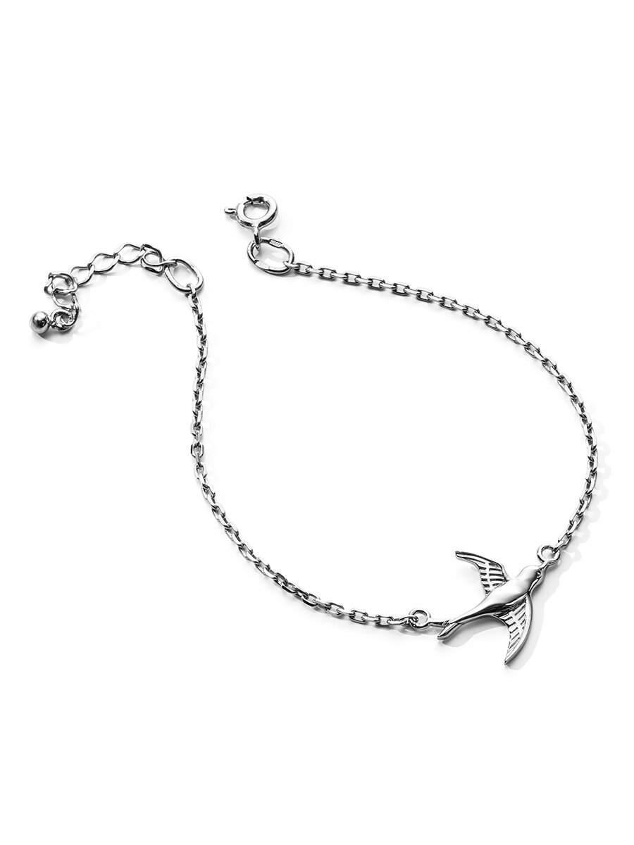 Браслет-цепочка, серебро, 925 проба, родирование