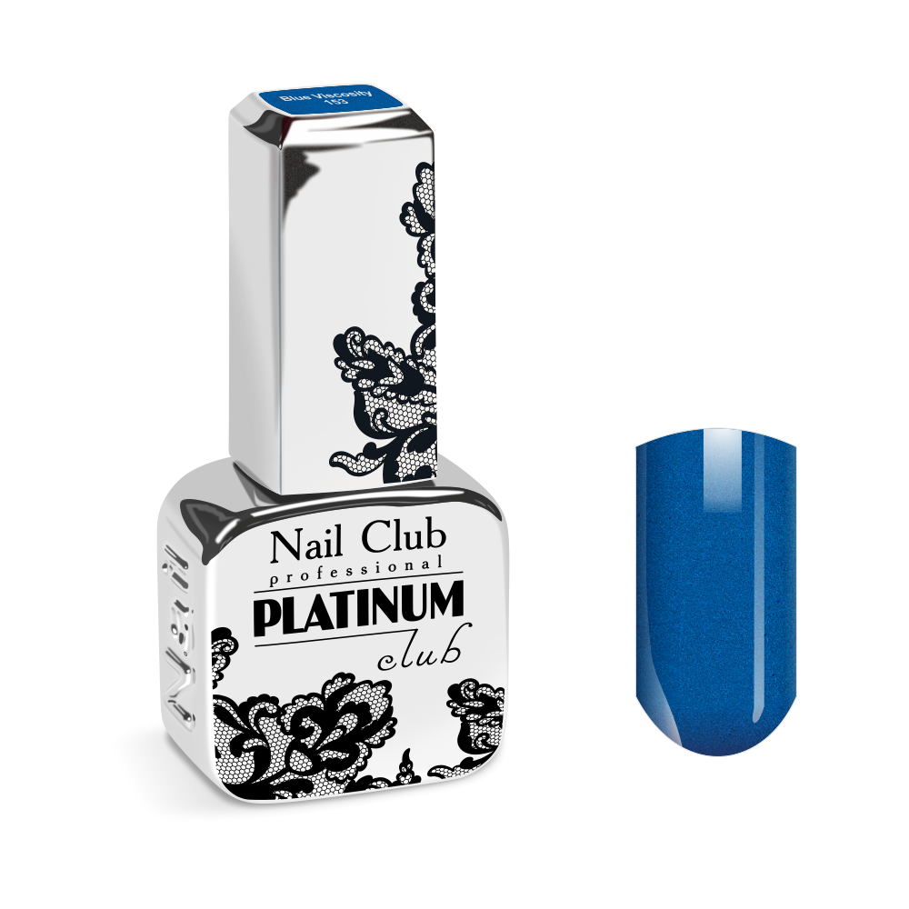 Nail Club Эмалевый гель-лак для ногтей с липким слоем PLATINUM CLUB 153 Blue Viscosity, 13 мл.