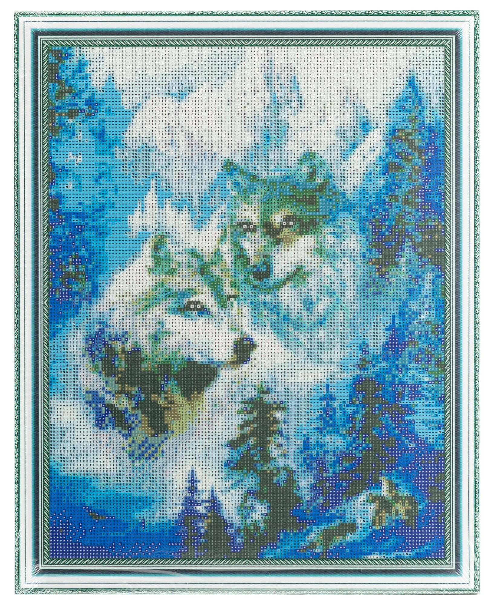 Алмазная мозаика 40х50 Волки на фоне скал в ночном лесу на подрамнике (картина стразами с декоративной рамкой)