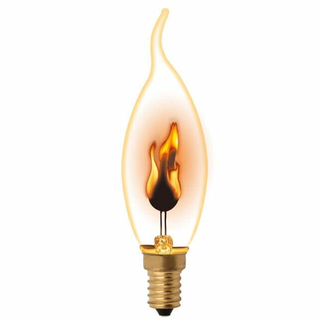 Лампа декоративная с типом свечения эффект пламени IL-N-CW35-3/RED-FLAME/E14/CL Uniel