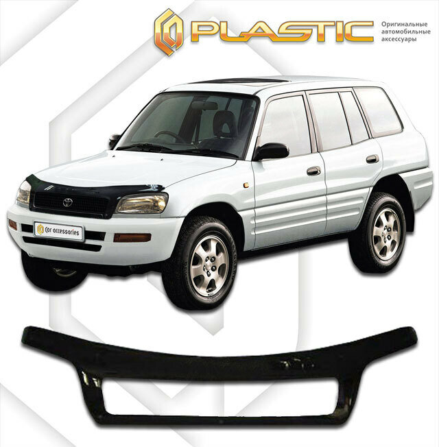 Дефлектор капота для Toyota Rav4 1994-1999 Черный глянцевый СА Пластик