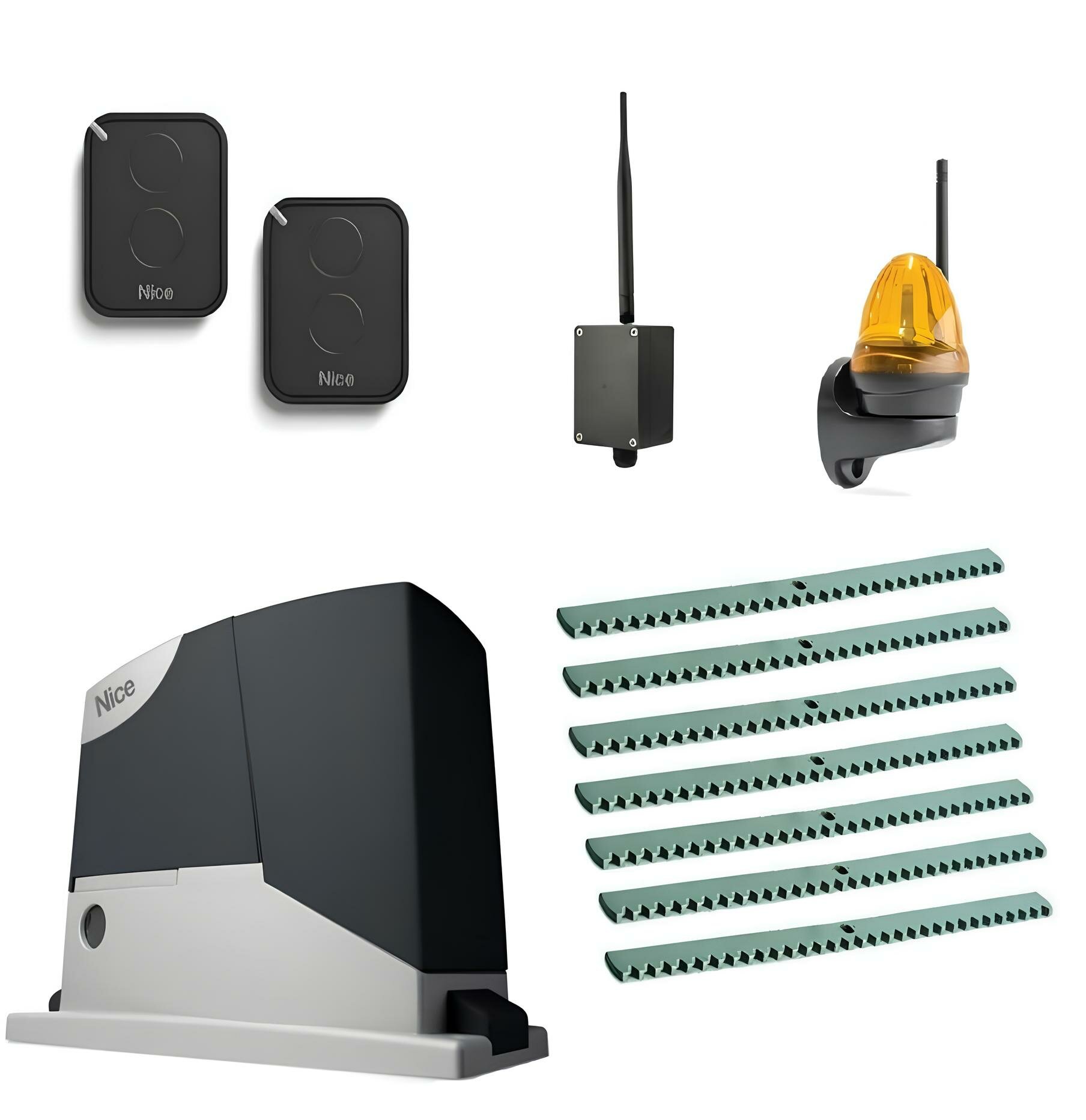 Автоматика для откатных ворот RD400KCE LK7-BT, комплект: привод, лампа, 2 пульта, Bluetooth-модуль, 7 реек