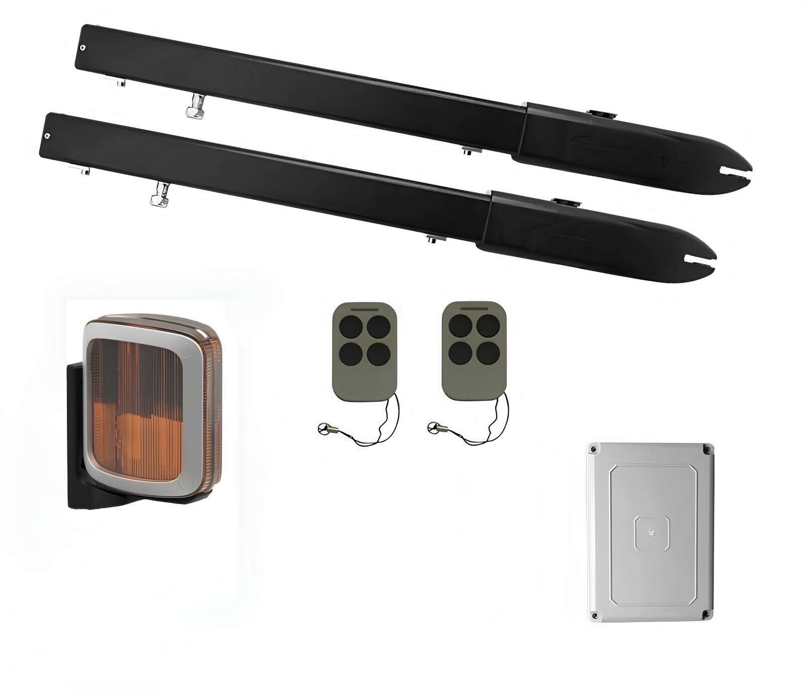 Автоматика для распашных ворот KSW-3000 L-2K, комплект: 2 привода, блок управления, 2 пульта, лампа