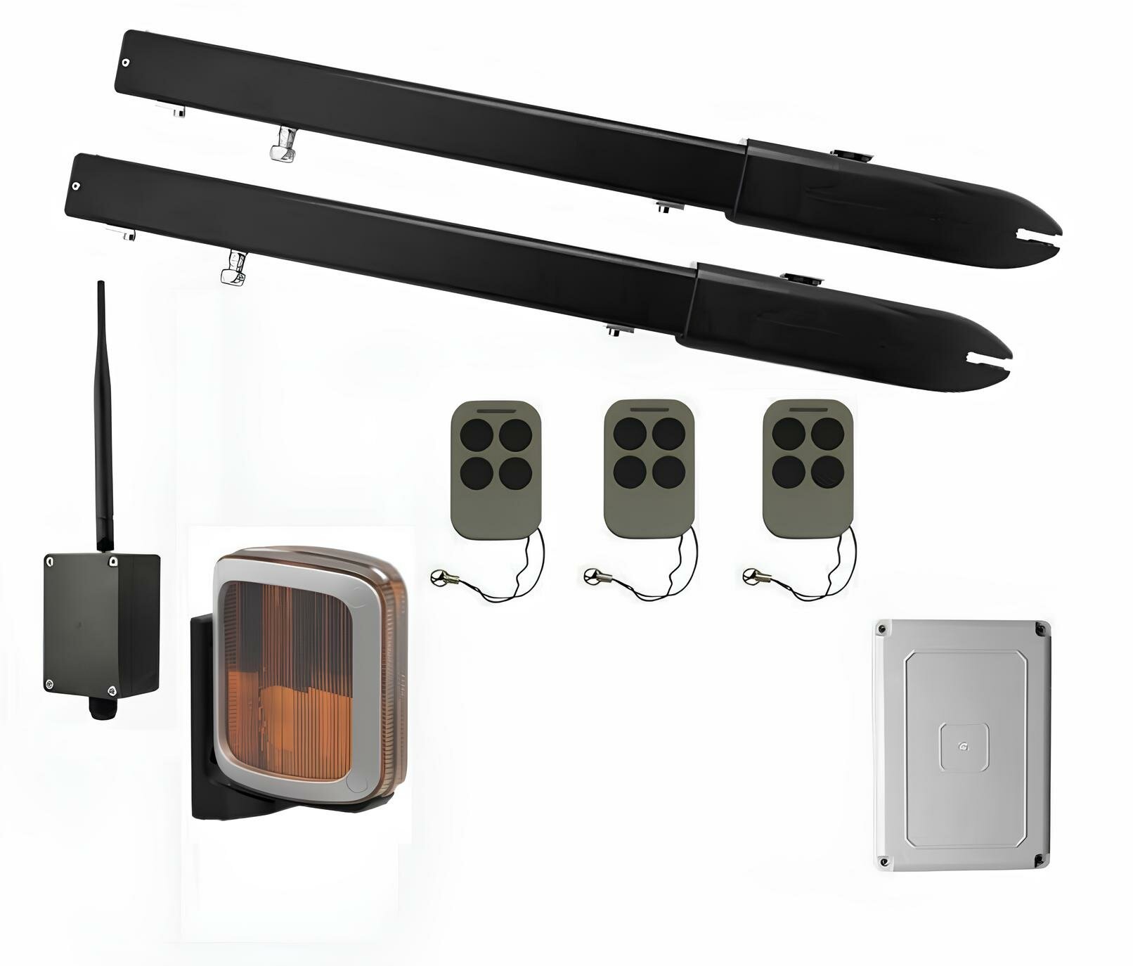 Автоматика для распашных ворот KSW-3000 L-T3-2K-BT, комплект: 2 привода, блок управления, 3 пульта, лампа, Bluetooth-модуль