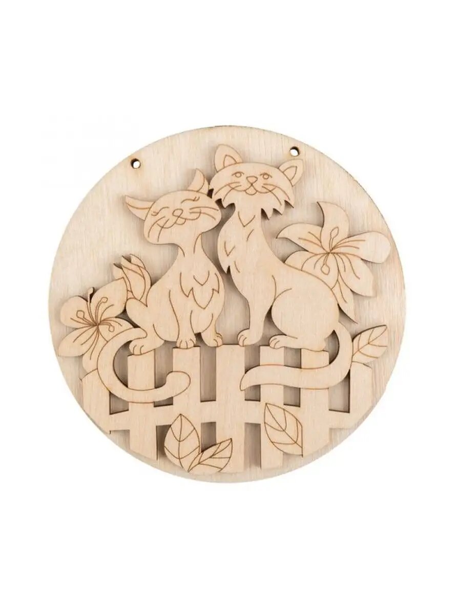 Деревянные заготовки Декупаж Кошки 1 шт
