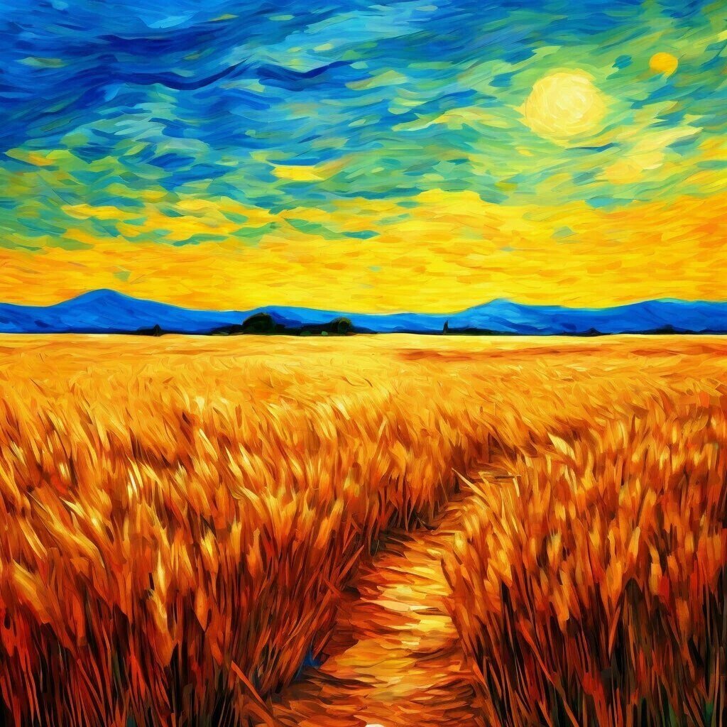 Картина "Пшеничное поле", 30х30