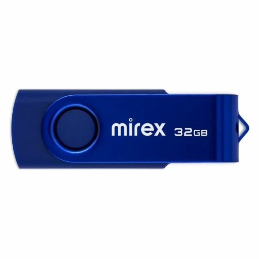 Память USB Flash 32 ГБ Mirex SWIVEL DEEP BLUE (13600-FMUSDB32) - USB 2.0, скорость чтения до 30 Мб/с, скорость записи до 12 Мб/с, Поворотный, Пластик