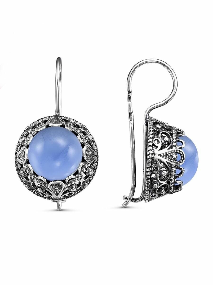 Серьги, серебро, 925 проба, сапфир синтетический