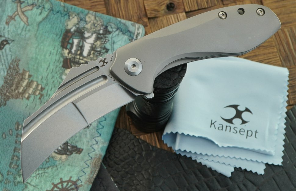 Складной нож Kansept Knives KTC 3, сталь CPM S35VN, SW, рукоять титан/бит бласт