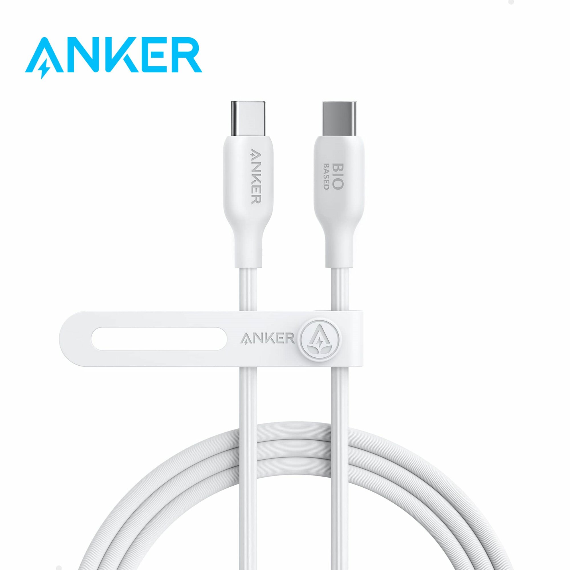 Anker 543 USB C to USB C Cable (240W 6ft), USB 2.0 Bio-Based Charging Cable для iPhone 15 / 15Pro / 15Plus / 15ProMax, MacBook Pro 2020, iPad Pro 2020, iPad Air 4, Samsung Galaxy S23 (Phantom Black)